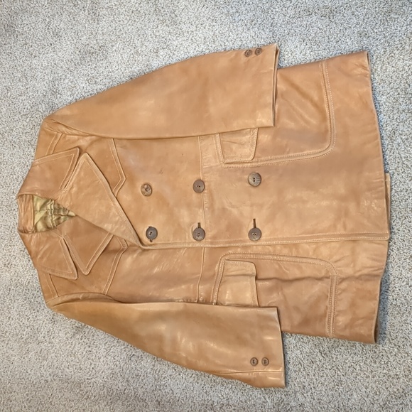 Cortefiel | Jackets & Coats | Vintage Mens Brown Leather 34 Jacket Size ...
